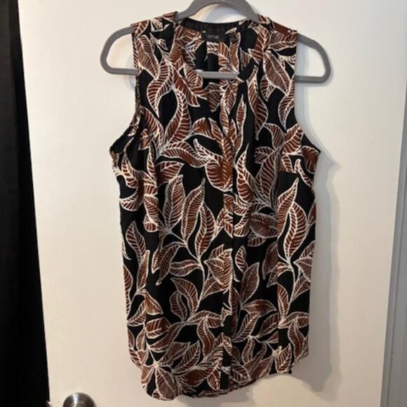 Apt. 9 | Tops | Apt 9 Top Button Down Hidden Sleeveless Black Brown ...